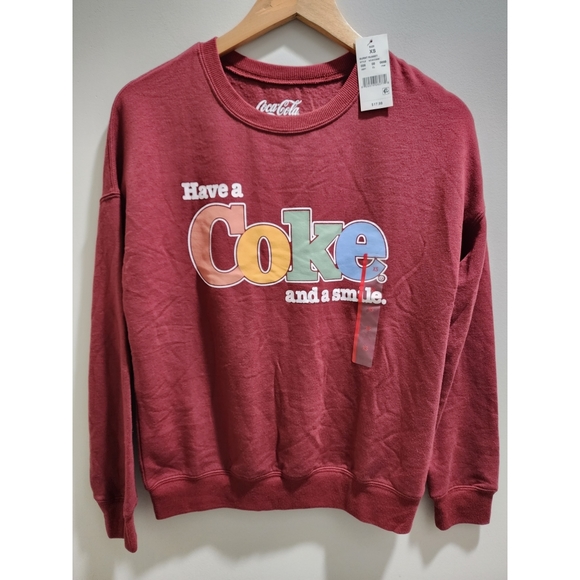 Coca Cola | Tops | Cocacola Sweatshirt Size Xs Coke Sweatshirt Burnt ...